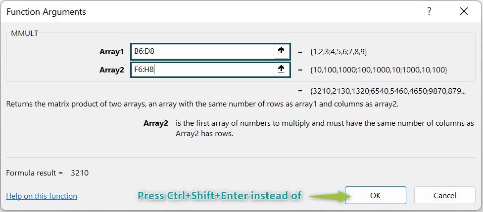 Mmult Excel Function Formula Examples How To Use
