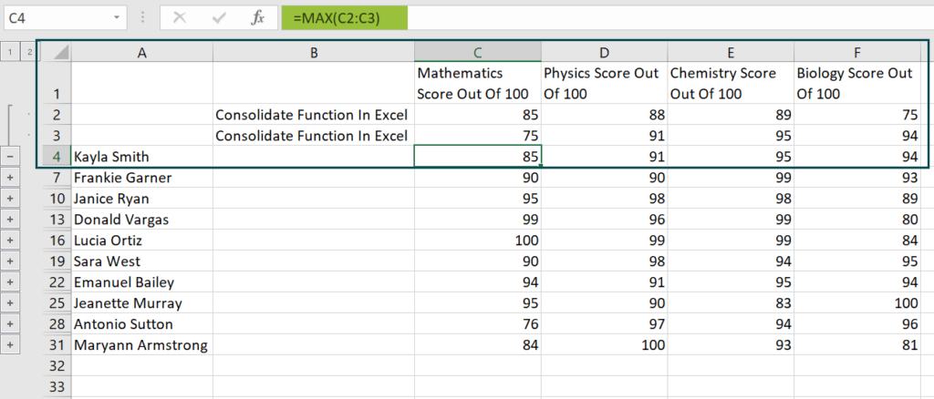 Consolidate Function In Excel Formula Examples How To Use