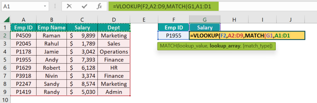 Vlookup With Match Function Problems Examples Formula