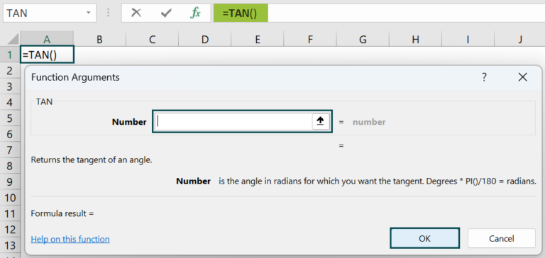 Tan Excel Function Examples Tangent Formula How To Use