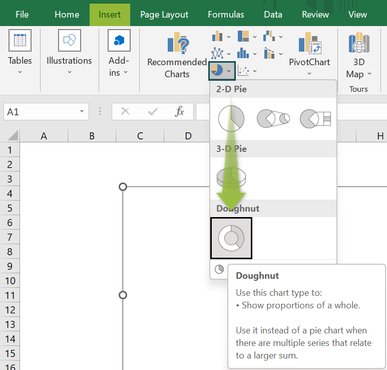 Doughnut Chart in Excel - How To Create? Uses and Examples.