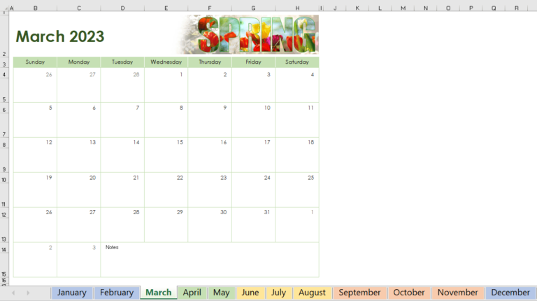 Calendar Template In Excel - Create Simple & Dynamic Calendar