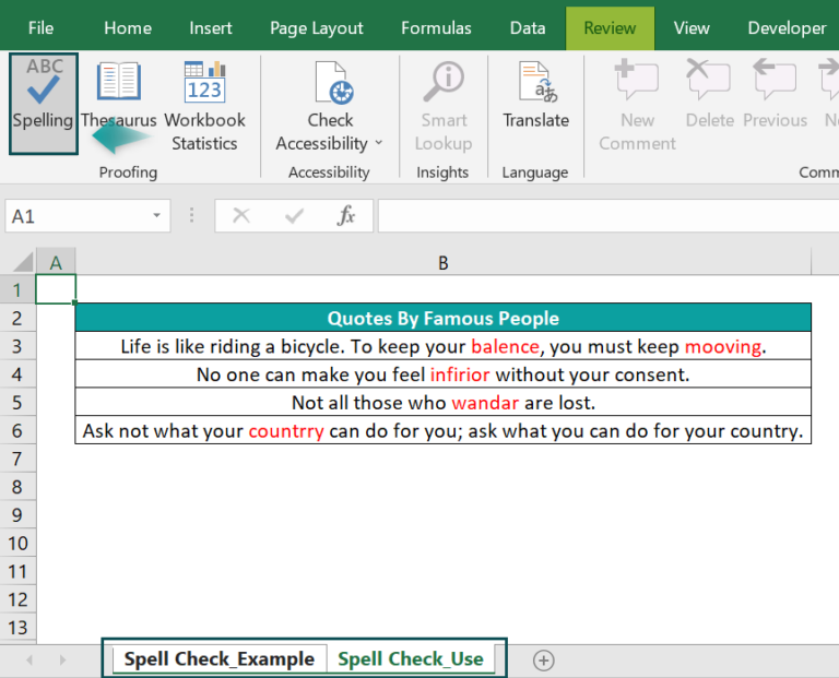 Spell Check In Excel - Examples, Autoc, How To Do / Enable?