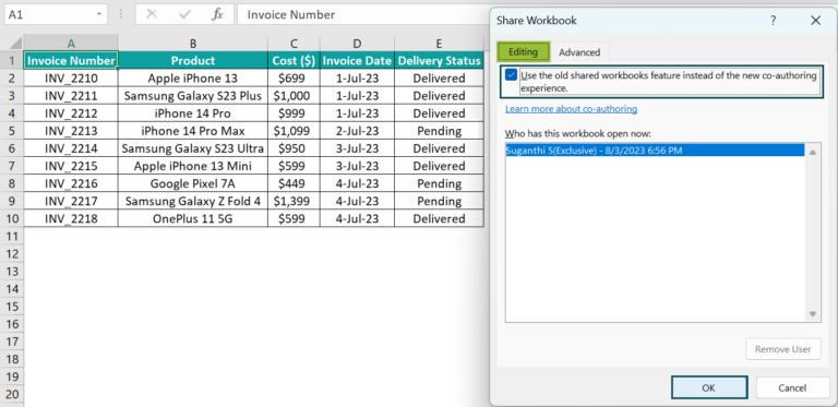 Share An Excel Workbook - How to Handle Changes, Accept/Reject
