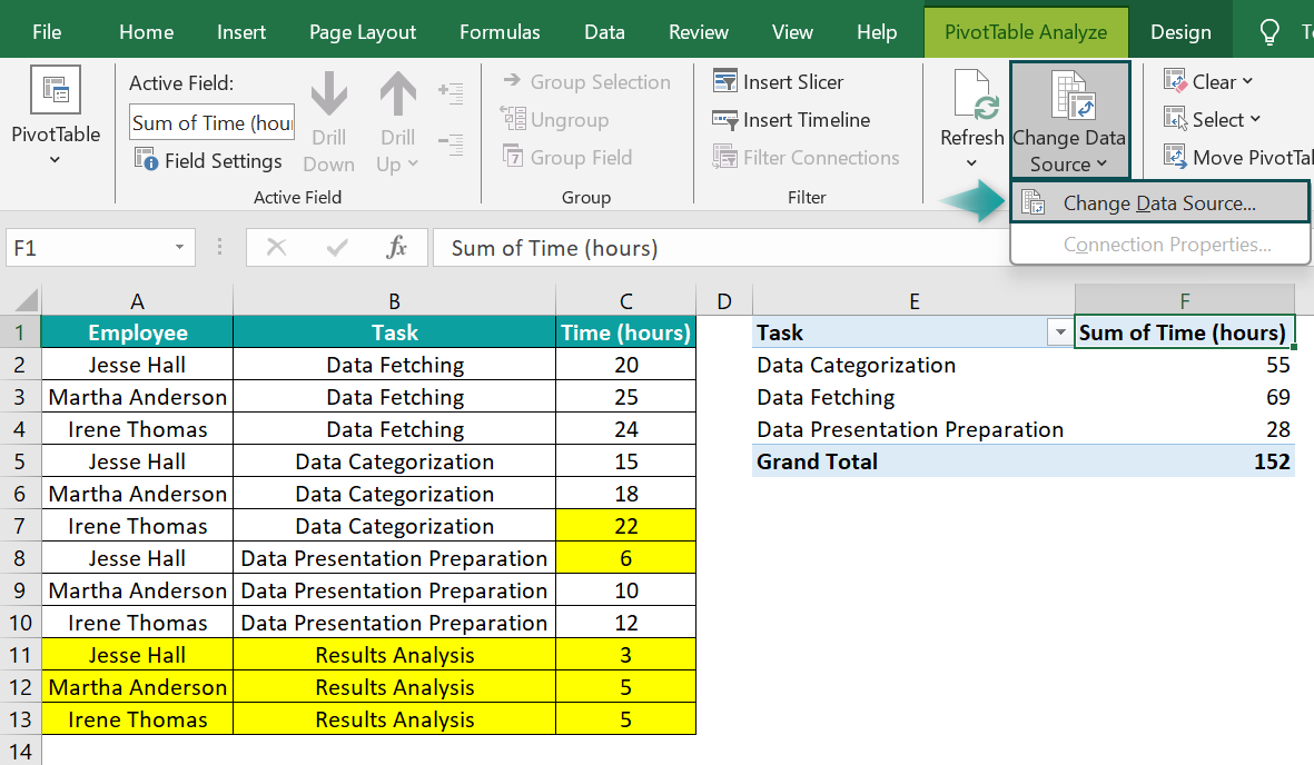 Pivot Table Change Data Source in Excel - How To Locate/Change Pivot Table Change Data Source in Excel - How To Locate/Change