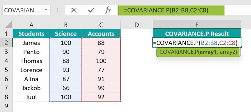Covariancep Excel Syntax Examples How To Use 5650
