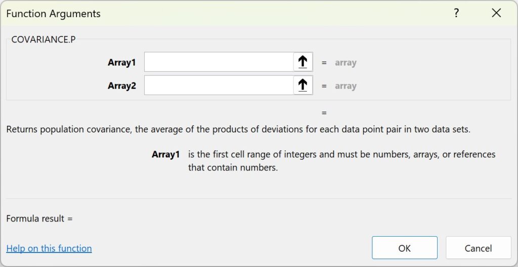 Covariancep Excel Syntax Examples How To Use 0105