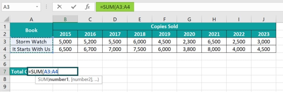 How To Sum Add Multiple Rows In Excel Top 3 Methods
