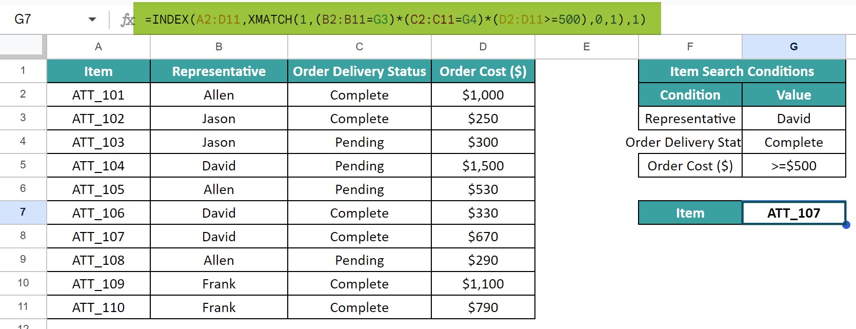 XMATCH In Google Sheets - Syntax, Examples, How To Use?