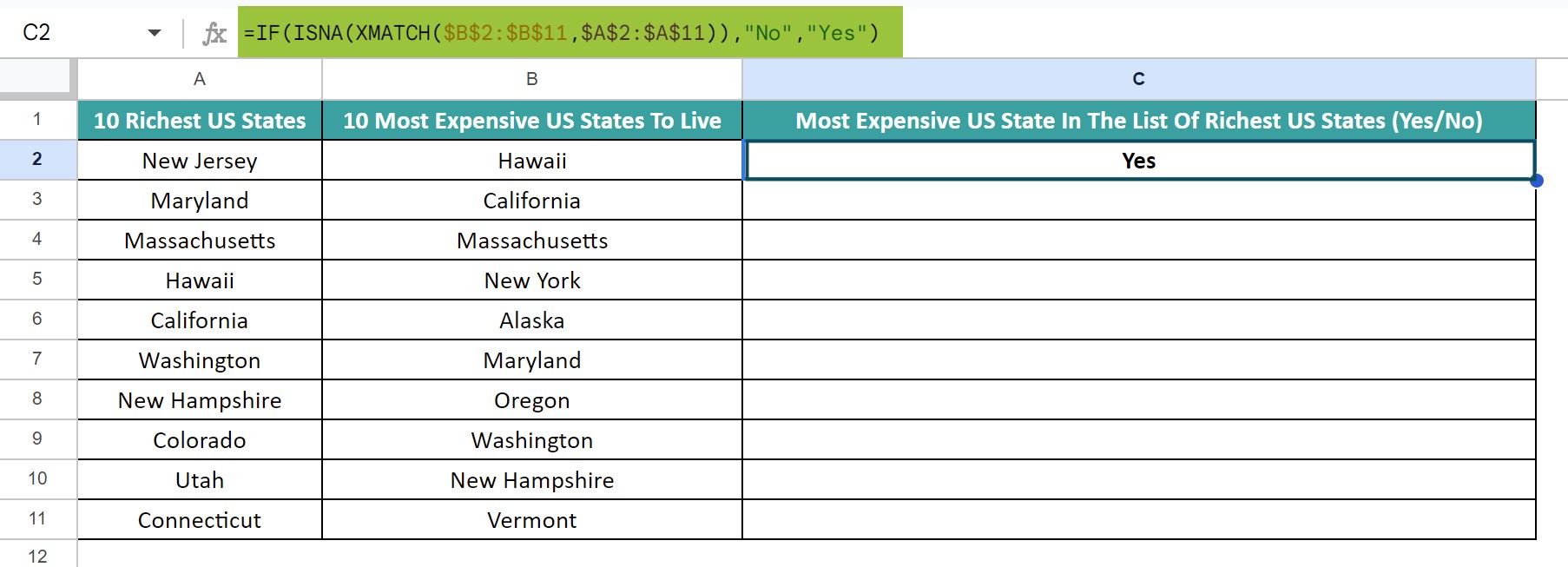 XMATCH In Google Sheets - Syntax, Examples, How To Use?