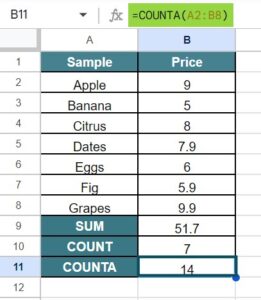 Basic Google Sheets Formulas - Top 10 Formulas and Functions