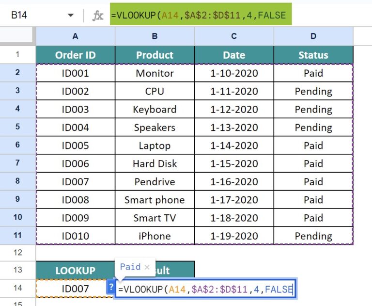 LOOKUP Table In Google Sheets - Definition, How to Create?