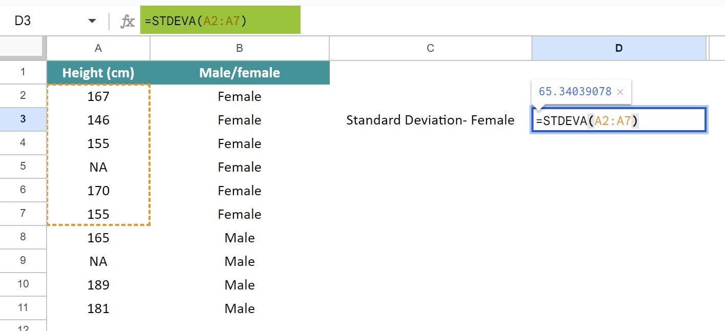 Standard Deviation in Google Sheets - Formula, How to Find?