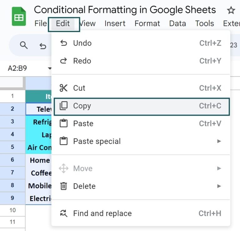 Conditional Formatting In Google Sheets - Examples, Edit Rules