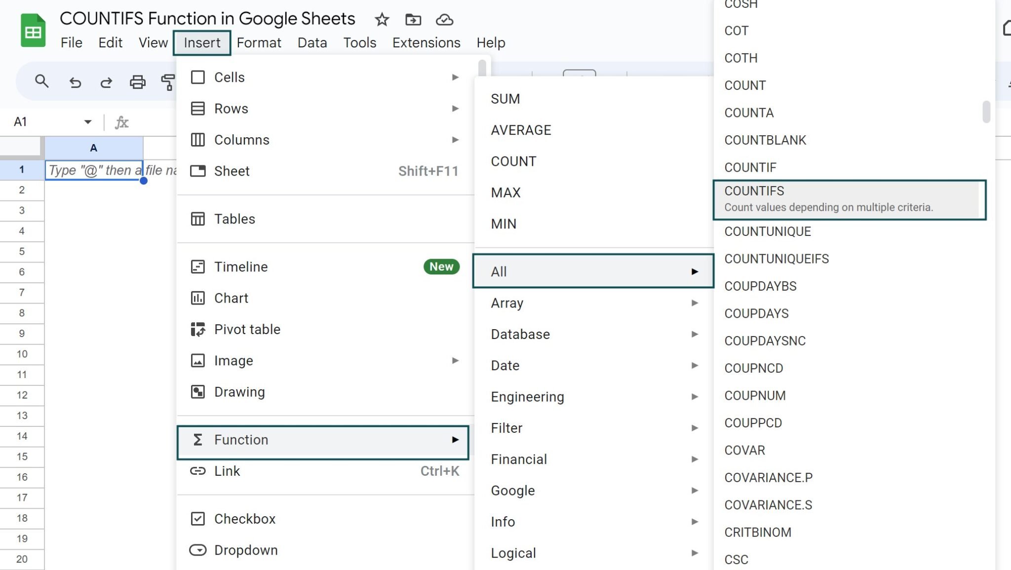 COUNTIFS Function In Google Sheets - Formula, How to Use?