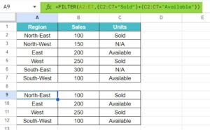 FILTER Function Google Sheets - Definition, How To Use?