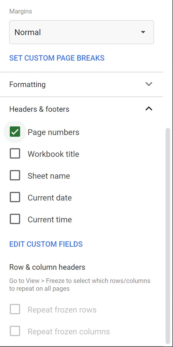 Header And Footer In Google Sheets - How To Add and Remove?