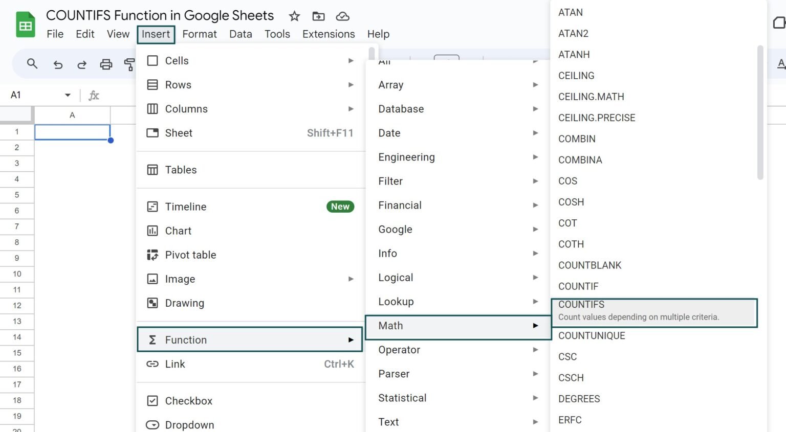 COUNTIFS Function In Google Sheets - Formula, How to Use?