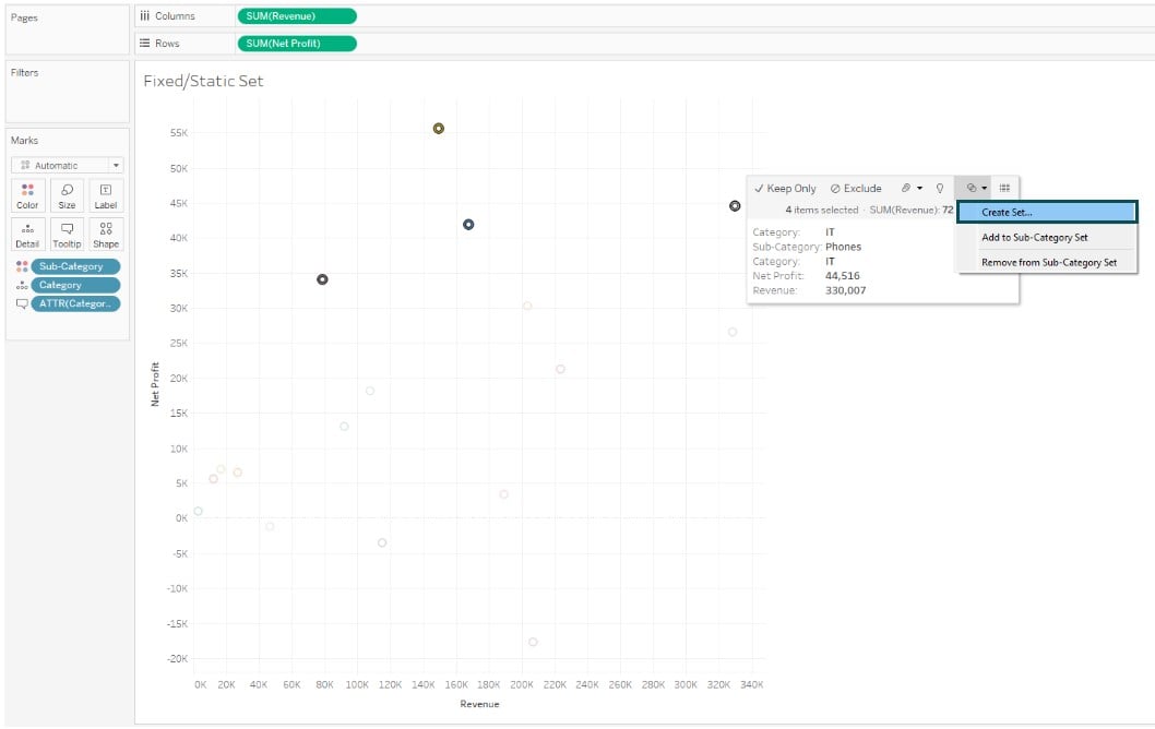 Tableau Set - Step by Step Examples, How to Create and Edit?