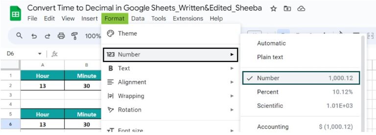 Convert Time To Decimal In Google Sheets -How to Convert?