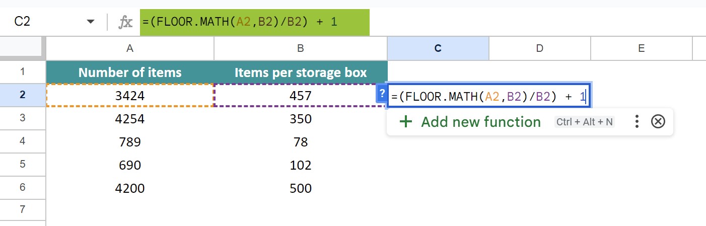 FLOOR.MATH function in Google Sheets - Definition, How to Use?