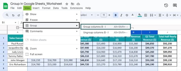 Group In Google Sheets - Definition, Shortcuts, How To Group?
