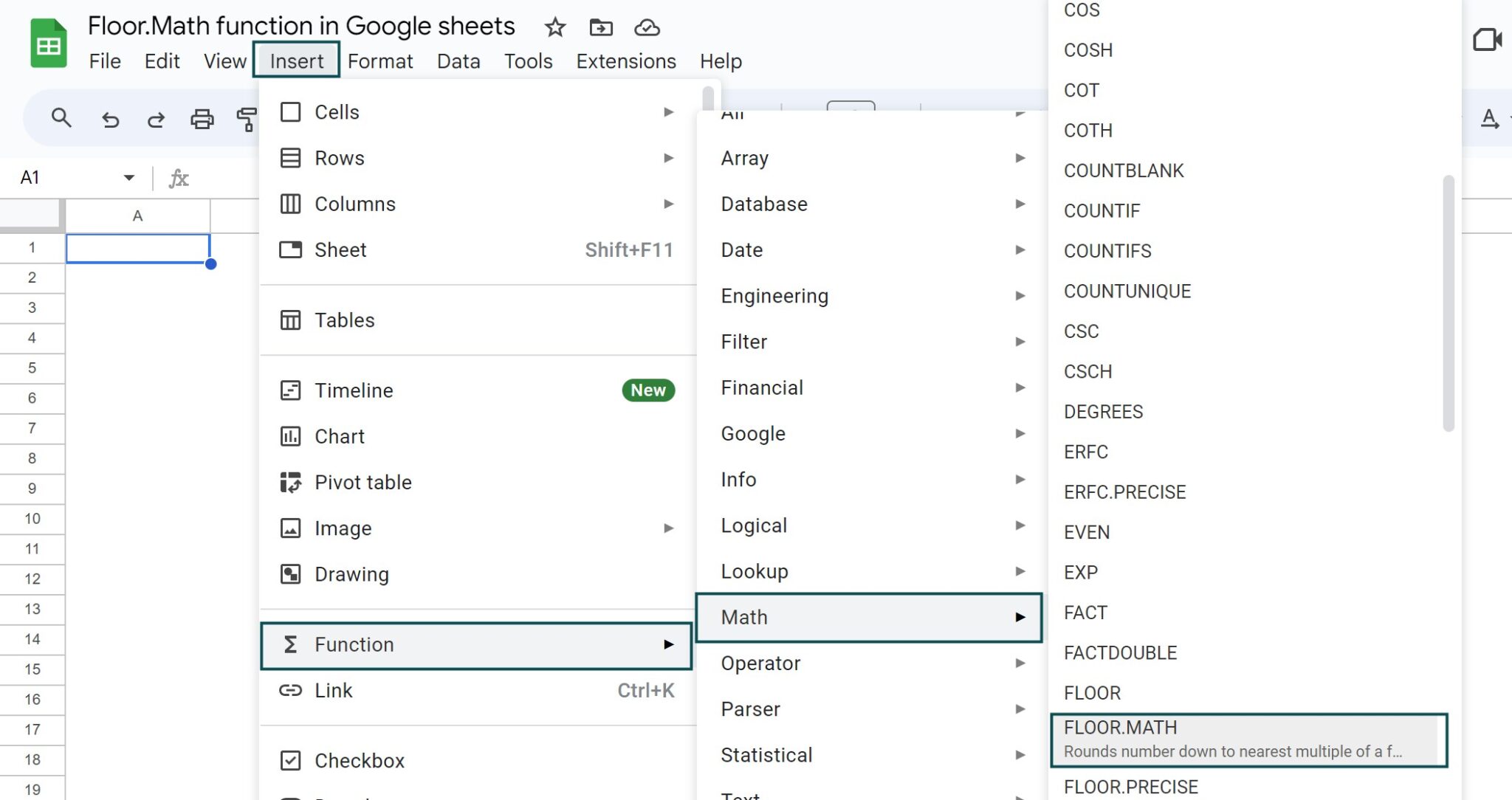 FLOOR.MATH function in Google Sheets - Definition, How to Use?