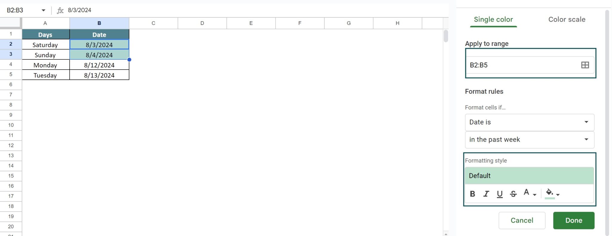 Conditional Formatting For Dates In Google Sheets - How to Do?