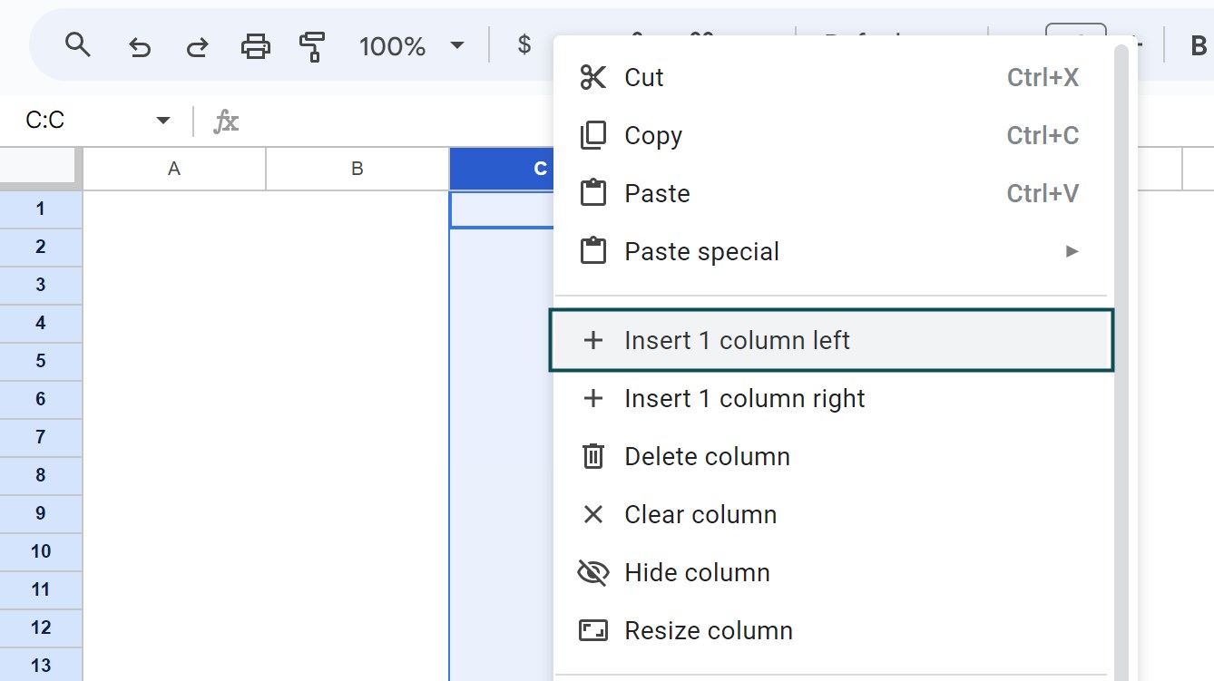 Add Column In Google Sheets - Definition, Examples, How to Add?
