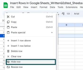 Delete Row Shortcut In Google Sheets - Examples. How to Delete?