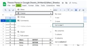 Freeze Panes In Google Sheets - How to Freeze and Unfreeze?