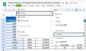 Freeze Panes In Google Sheets - How to Freeze and Unfreeze?