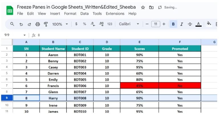 Freeze Panes In Google Sheets - How to Freeze and Unfreeze?