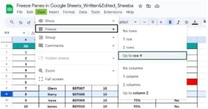 Freeze Panes In Google Sheets - How to Freeze and Unfreeze?