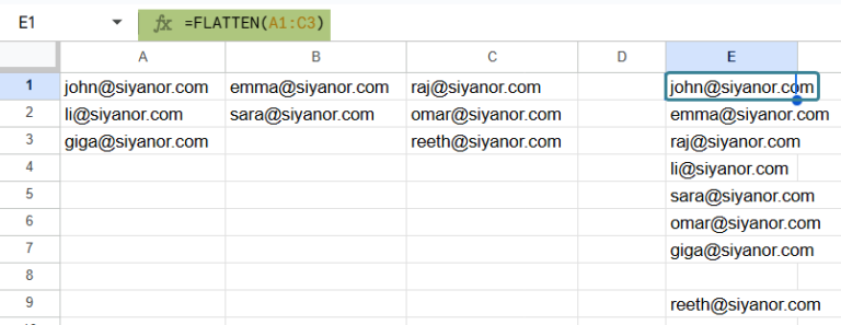 FLATTEN Function in Google Sheets - Examples, How To Use?