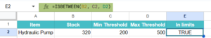 ISBETWEEN Function in Google Sheets - Examples, How To Use?