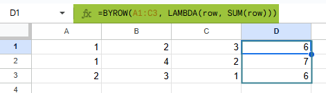BYROW Function in Google Sheets - Examples, How To Use?